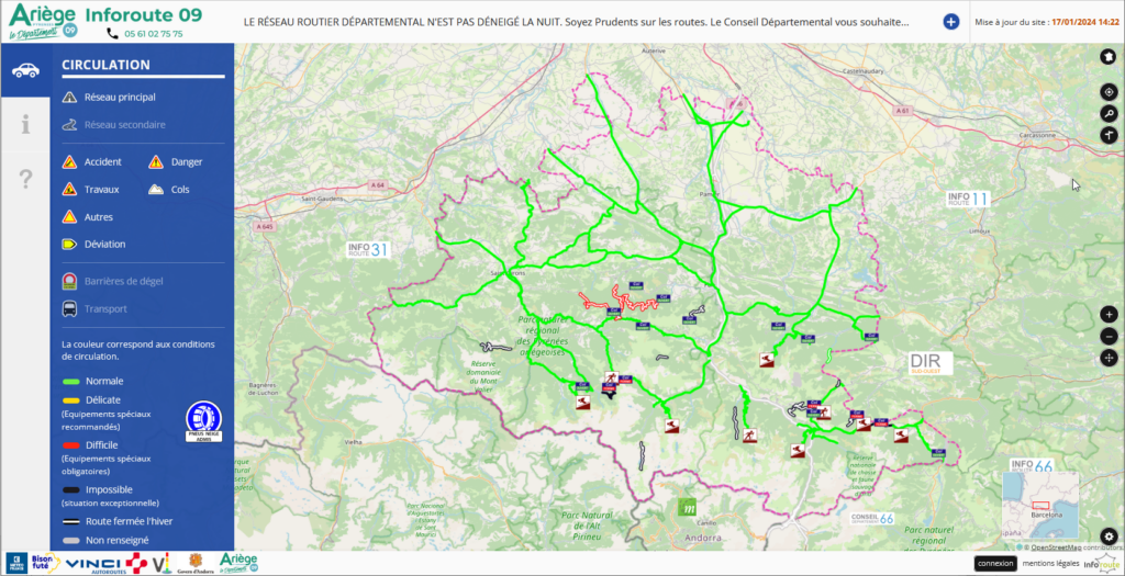 Inforoute09.fr : la circulation en temps réel – Ariège Pyrénées, le ...